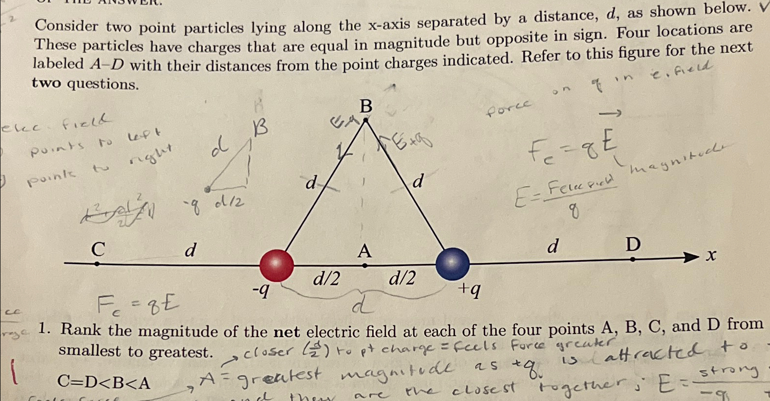 Solved Consider two point particles lying along the x-axis | Chegg.com