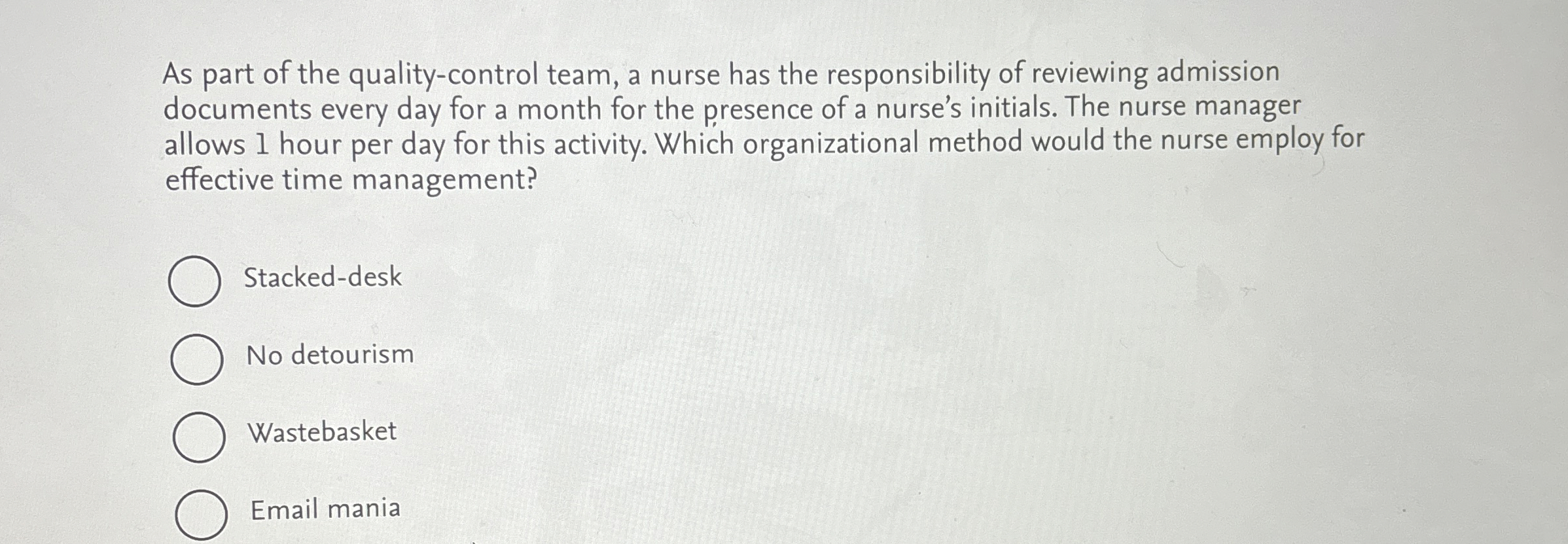Solved As part of the quality-control team, a nurse has the | Chegg.com