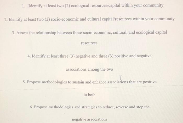 Solved 1. Identify at least two (2) ecological | Chegg.com