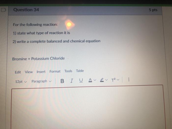 Solved Question 36 3 pts For the following double displacent | Chegg.com