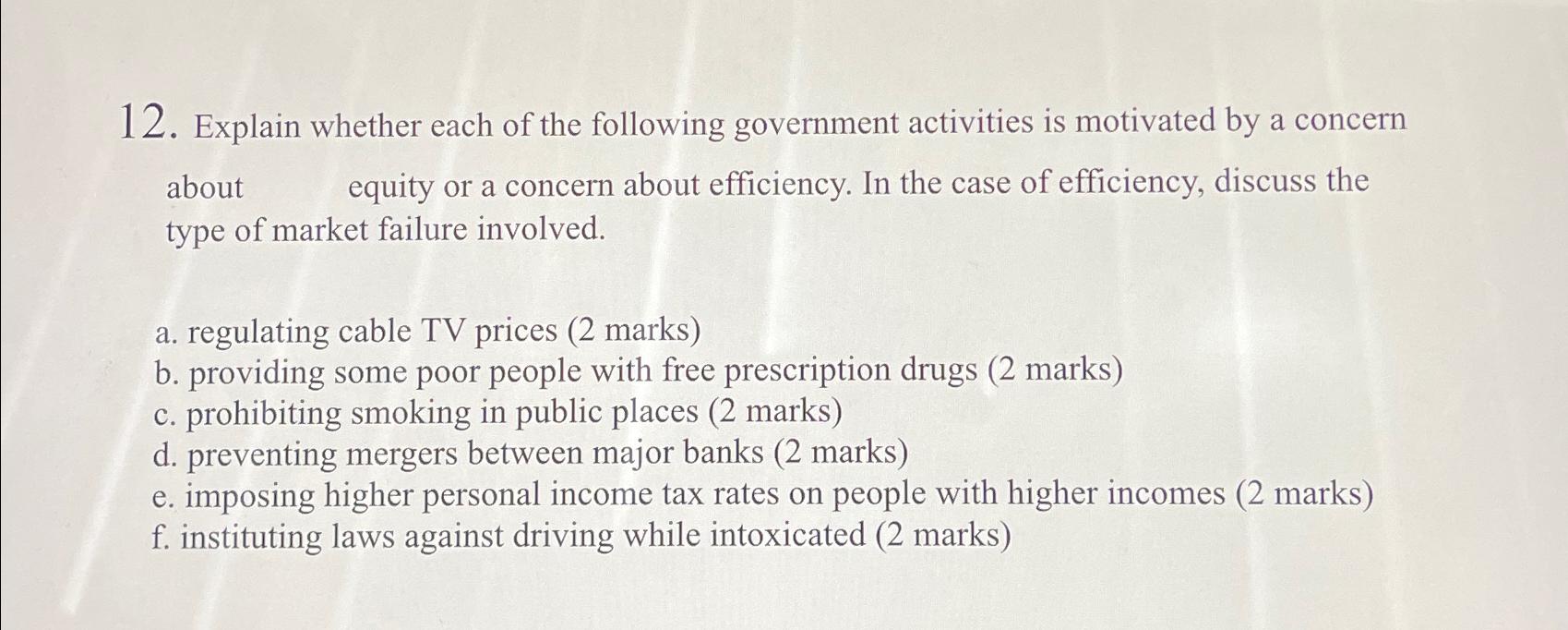 Solved Explain whether each of the following government | Chegg.com