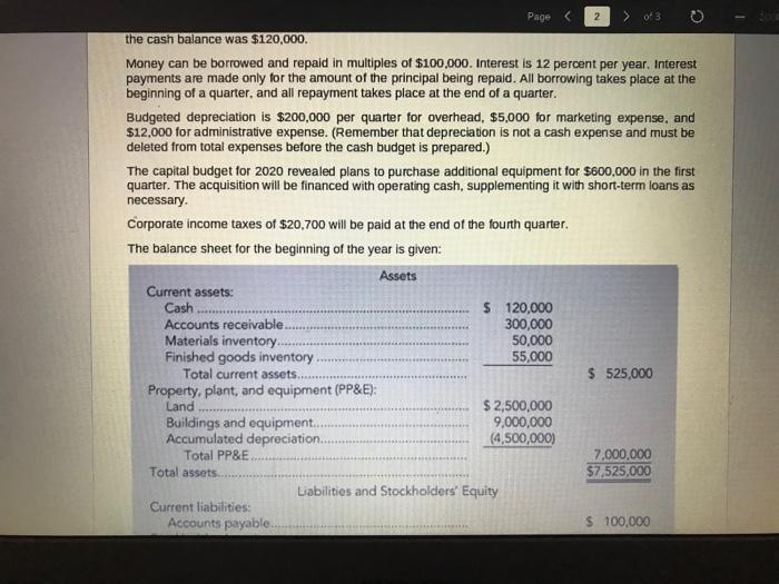 Solved Page 1 of 3 2 TBA, Inc., manufactures and sells | Chegg.com