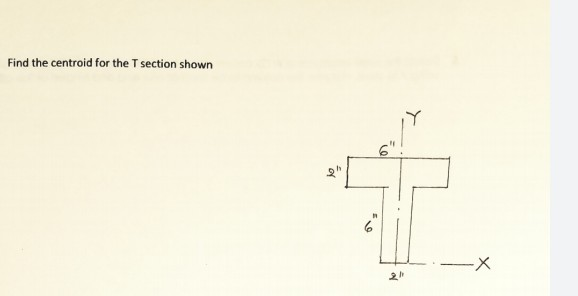 Solved Find the centroid for the T section shown | Chegg.com
