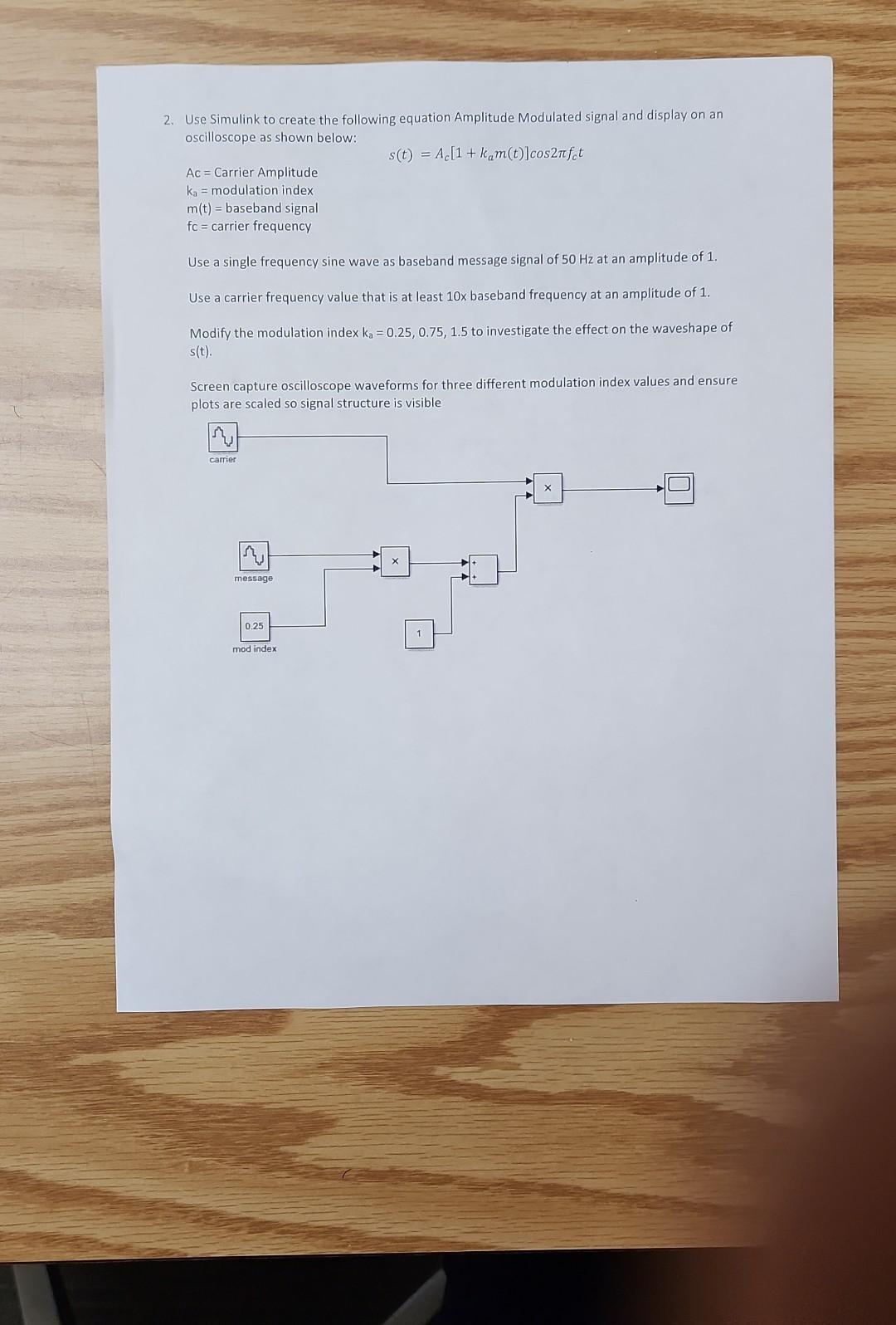 2. Use Simulink to create the following equation | Chegg.com