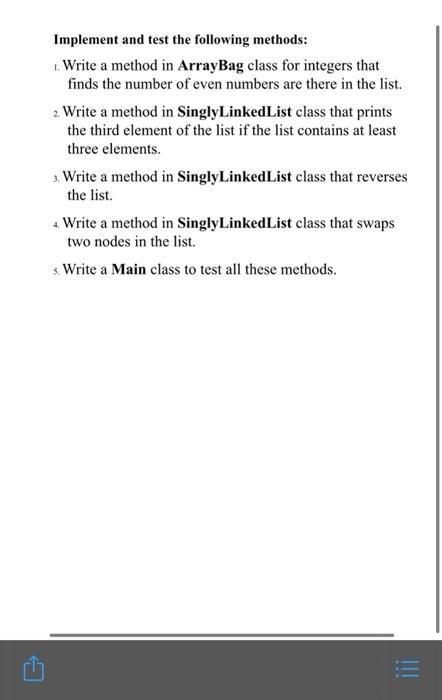 Solved Implement and test the following methods: Write a | Chegg.com