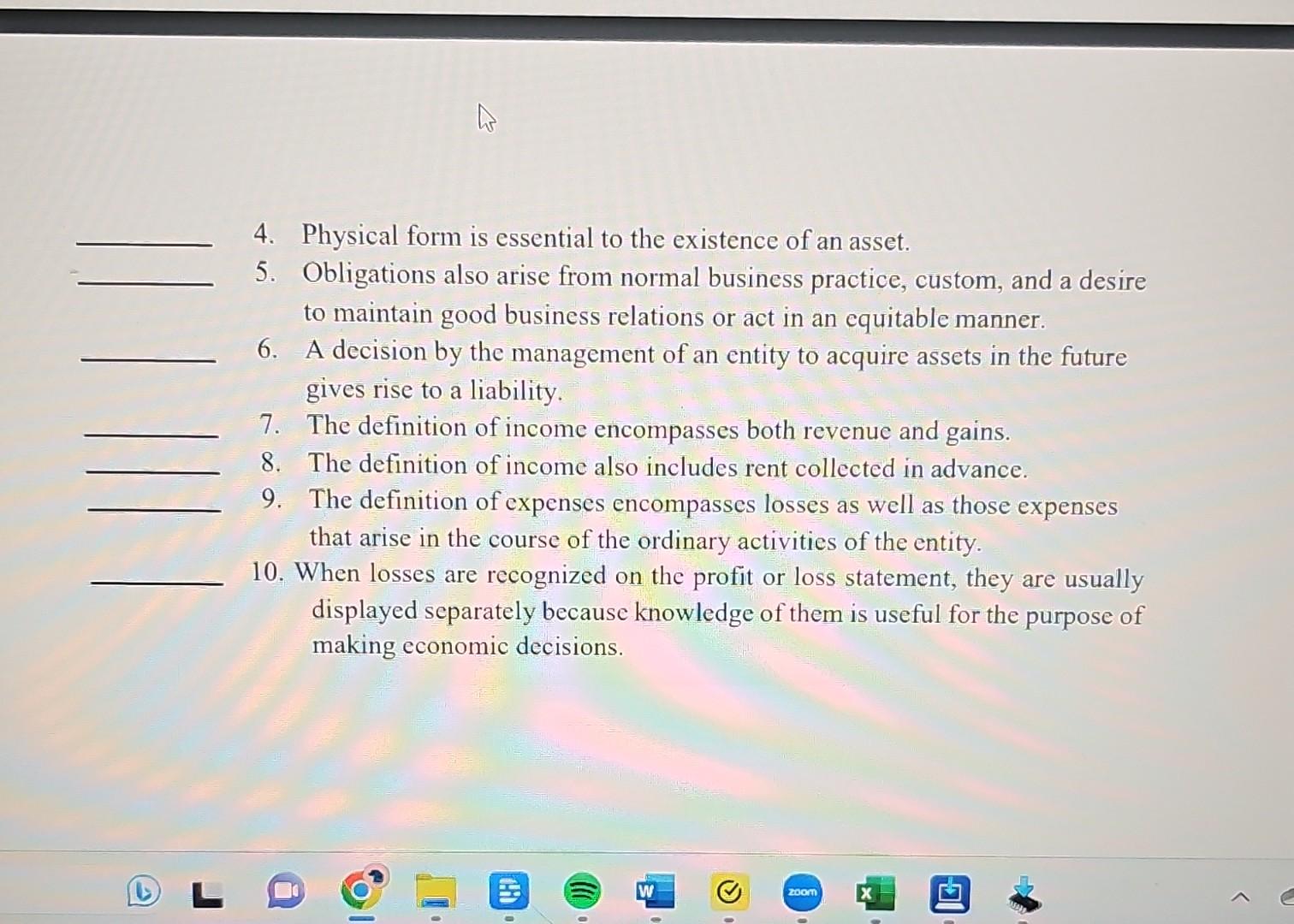 Solved Exercise 1-3: True or False- Theory 1. The Conceptual | Chegg.com