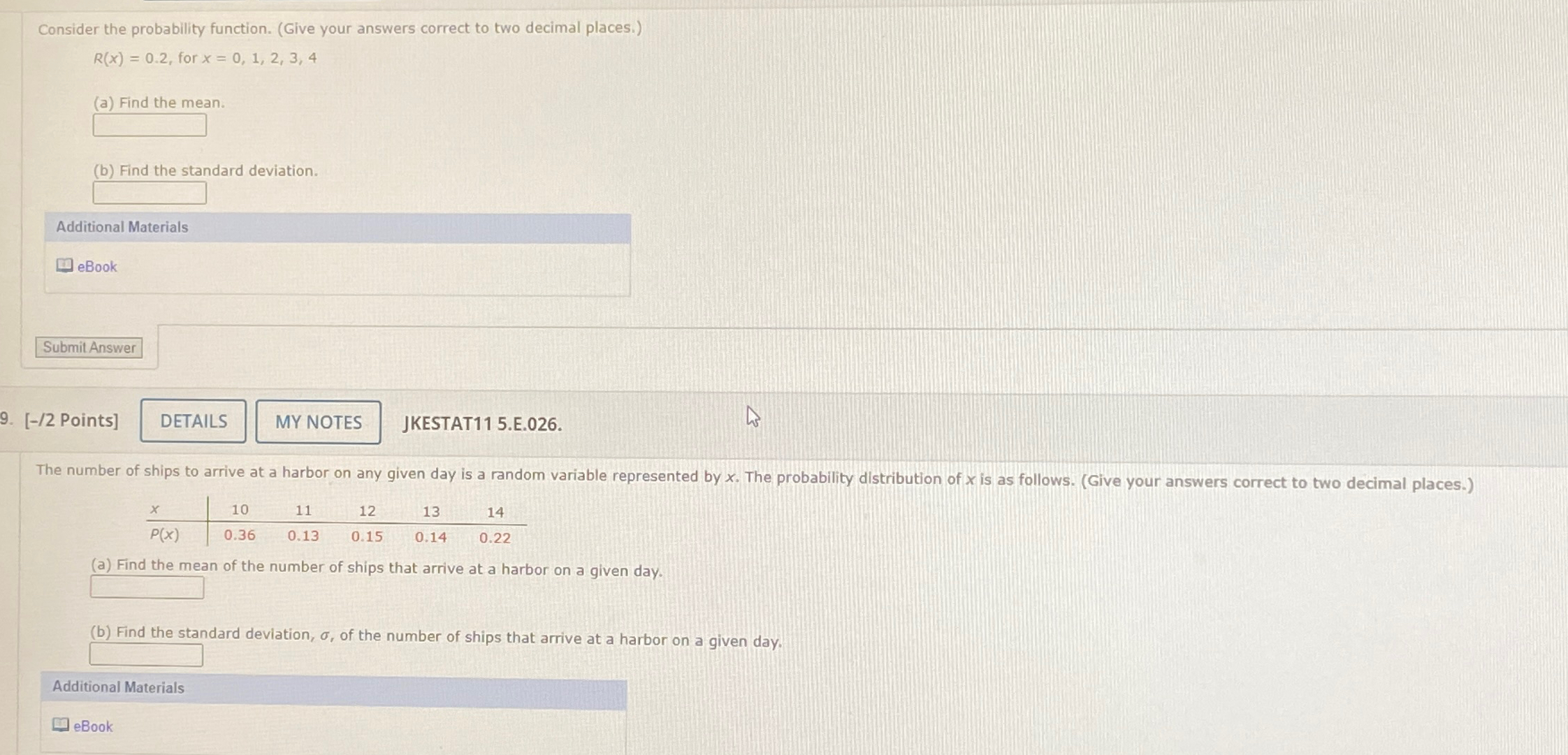 Solved Consider the probability function. (Give your answers | Chegg.com