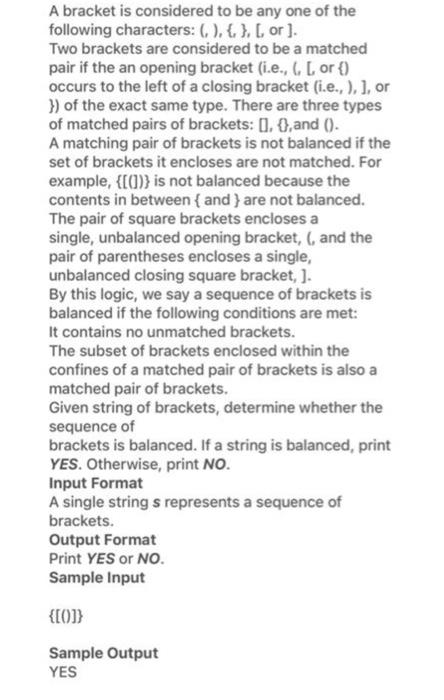 Solved A bracket is considered to be any one of the | Chegg.com