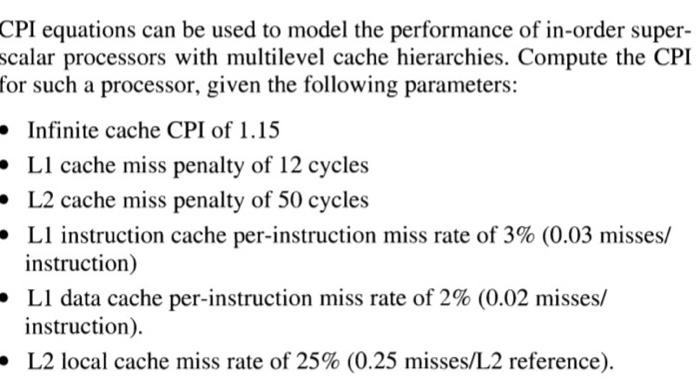 Solved CPI equations can be used to model the performance of | Chegg.com