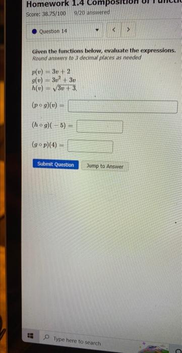 Solved Given the functions below, evaluate the expressions. | Chegg.com