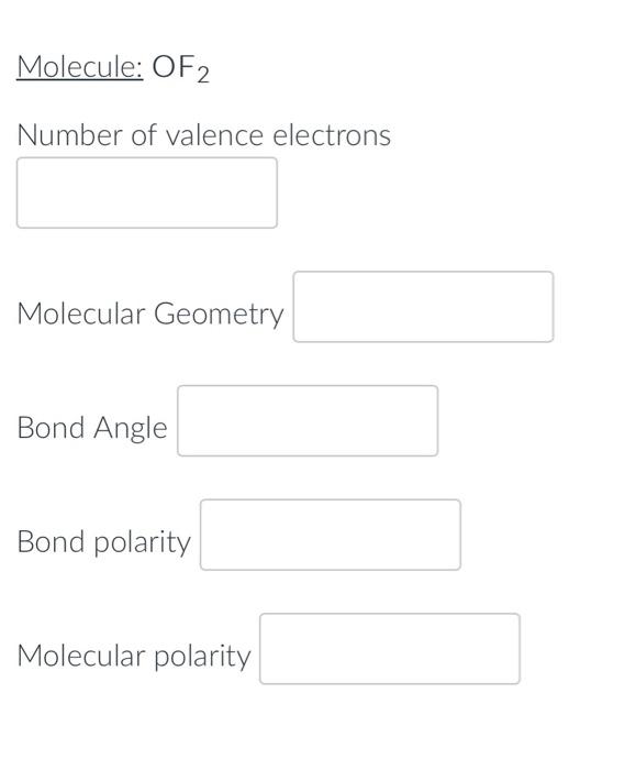 Solved Molecule: 03 Number of valence electrons Molecular | Chegg.com