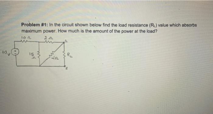 Solved Problem #1: In the circuit shown below find the load | Chegg.com