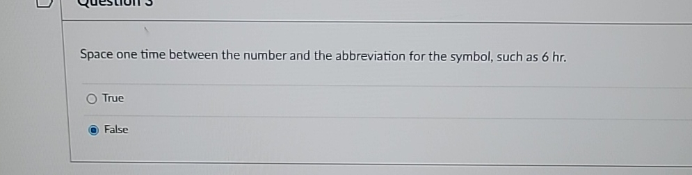Solved Space one time between the number and the | Chegg.com