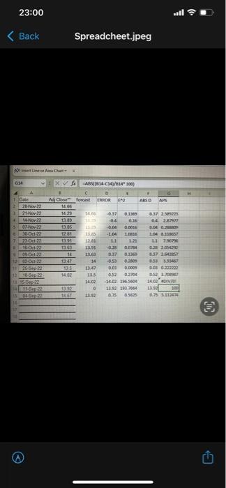 Using the Excel spreadsheet attached , calculate the | Chegg.com