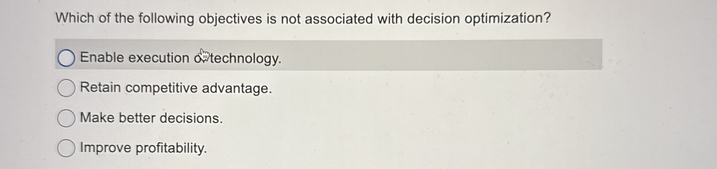 Solved Which of the following objectives is not associated | Chegg.com