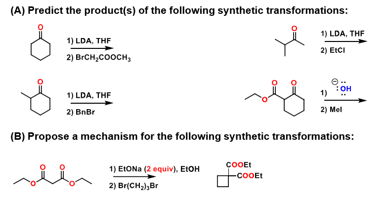 Solved (A) ﻿Predict the product(s) ﻿of the following | Chegg.com