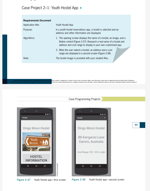 Solved Case Project 2-1: Youth Hostel App. Please use | Chegg.com
