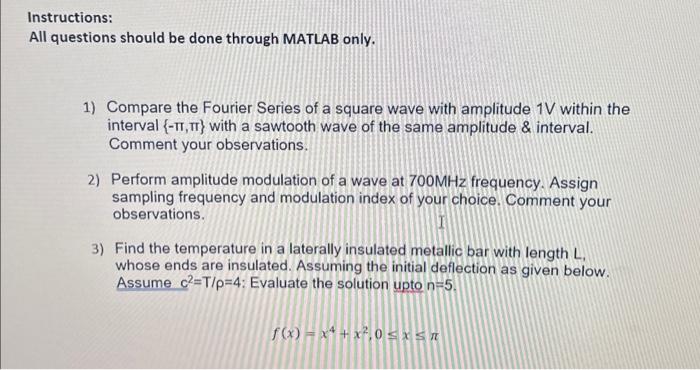 Solved Instructions: All questions should be done through | Chegg.com