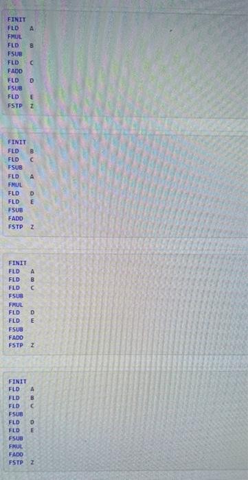 Solved FPU Instruction Meaning FINIT Initialize the FPU FLD | Chegg.com