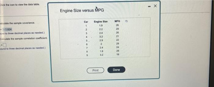 Solved Slick the icon to view the data table. aloulate the | Chegg.com