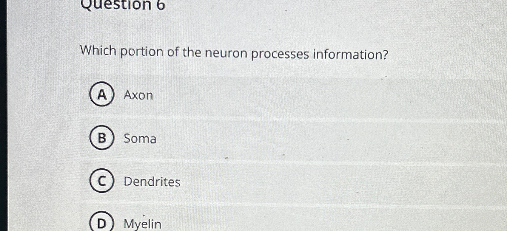 Solved Which portion of the neuron processes | Chegg.com