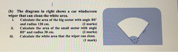 Solved I (b) The diagram in right shows a car windscreen | Chegg.com