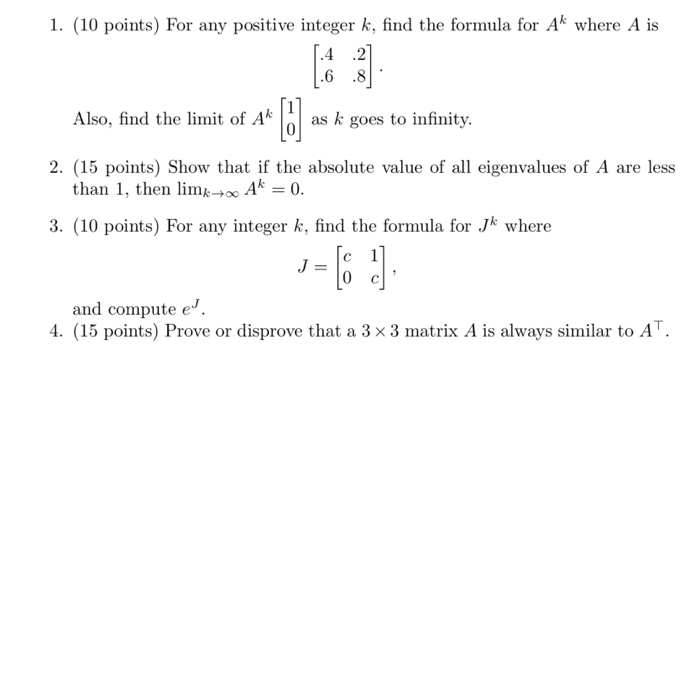 Solved 1. (10 points) For any positive integer k, find the | Chegg.com