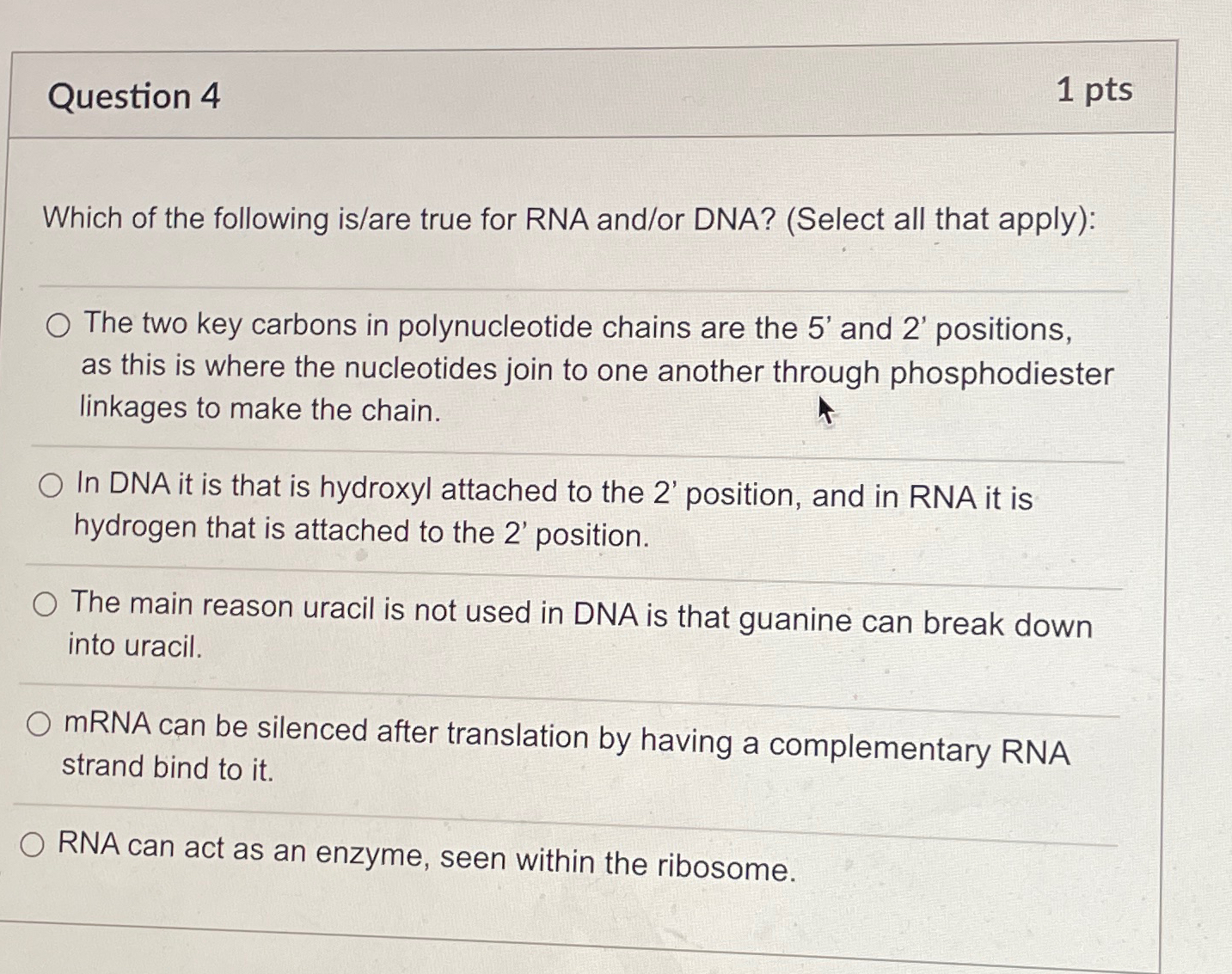 Solved Question 41 ﻿ptsWhich of the following is/are true | Chegg.com
