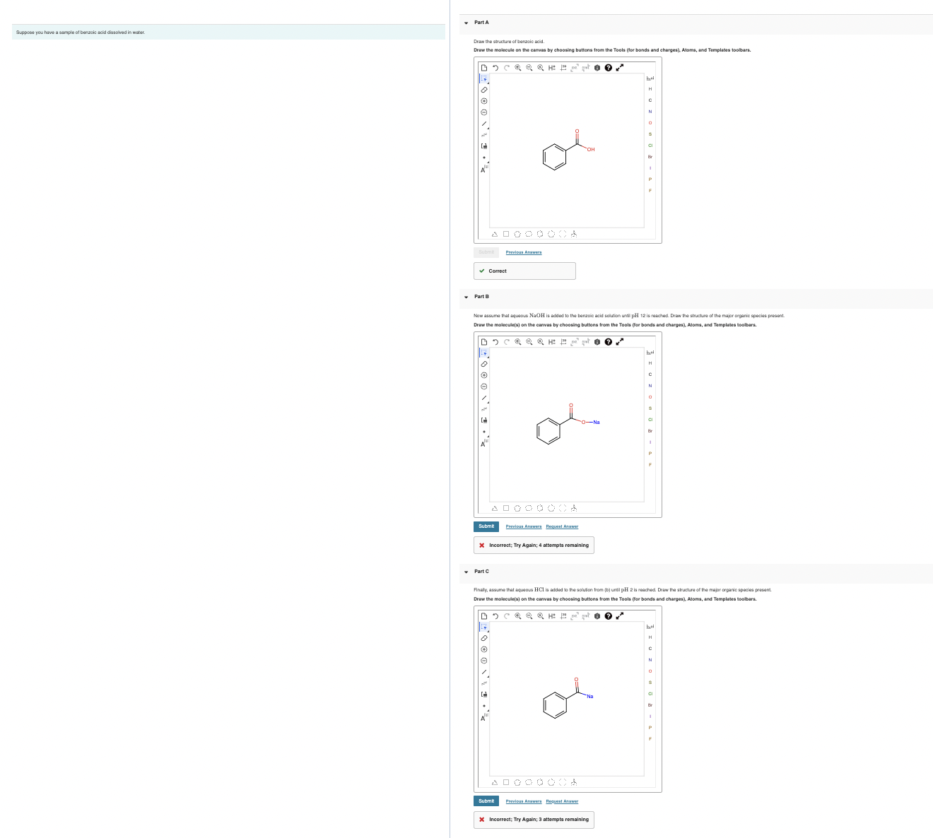Solved Draw the molecule on the carvas by choosing buttons | Chegg.com