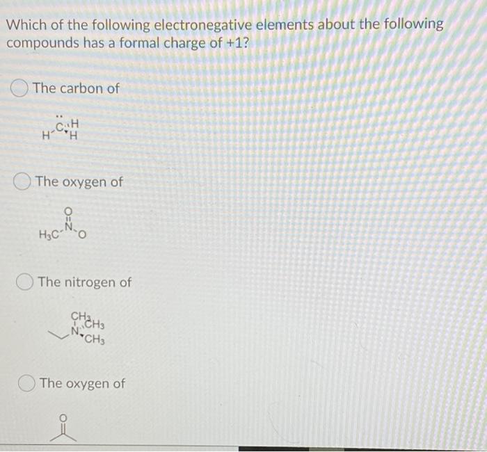 Solved Which of the following electronegative elements about | Chegg.com