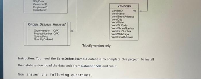 Solved Instruction: You need the SalesOrdersExample | Chegg.com