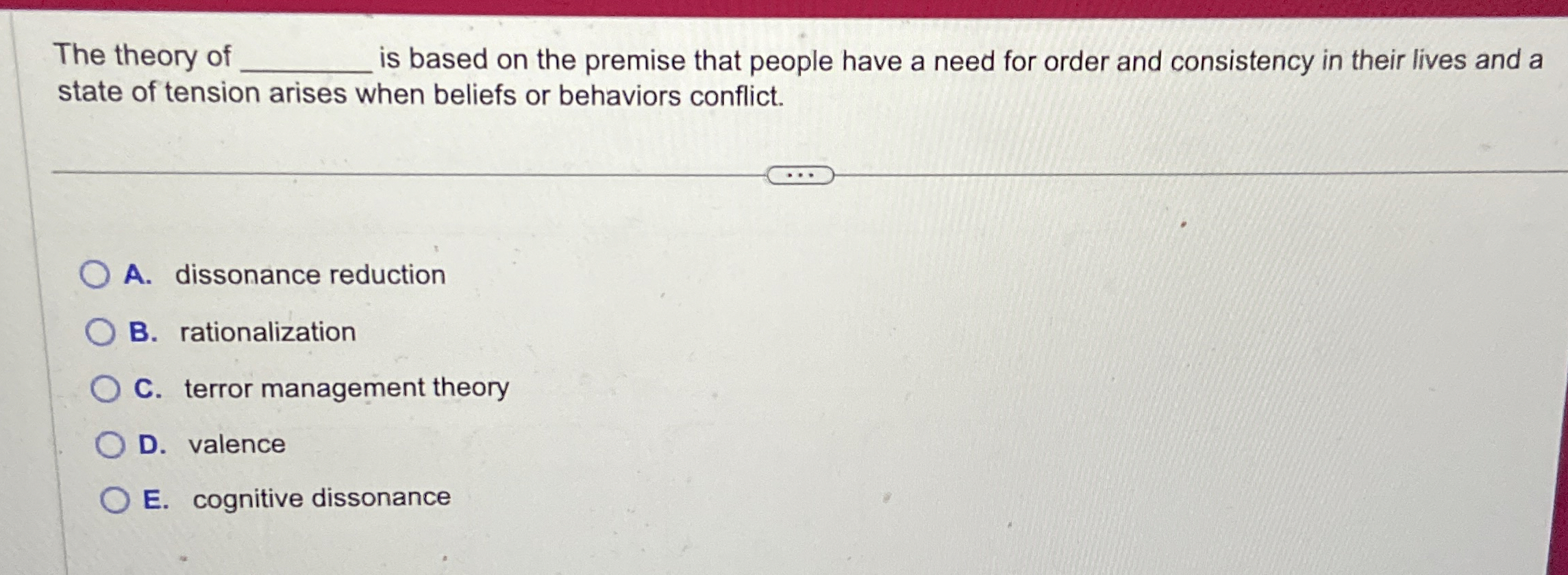 Solved The theory ofis based on the premise that people have | Chegg.com