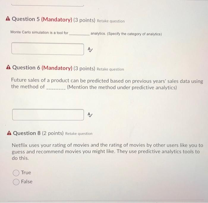 Solved A Question 5 (Mandatory) (3 points) Retake question | Chegg.com