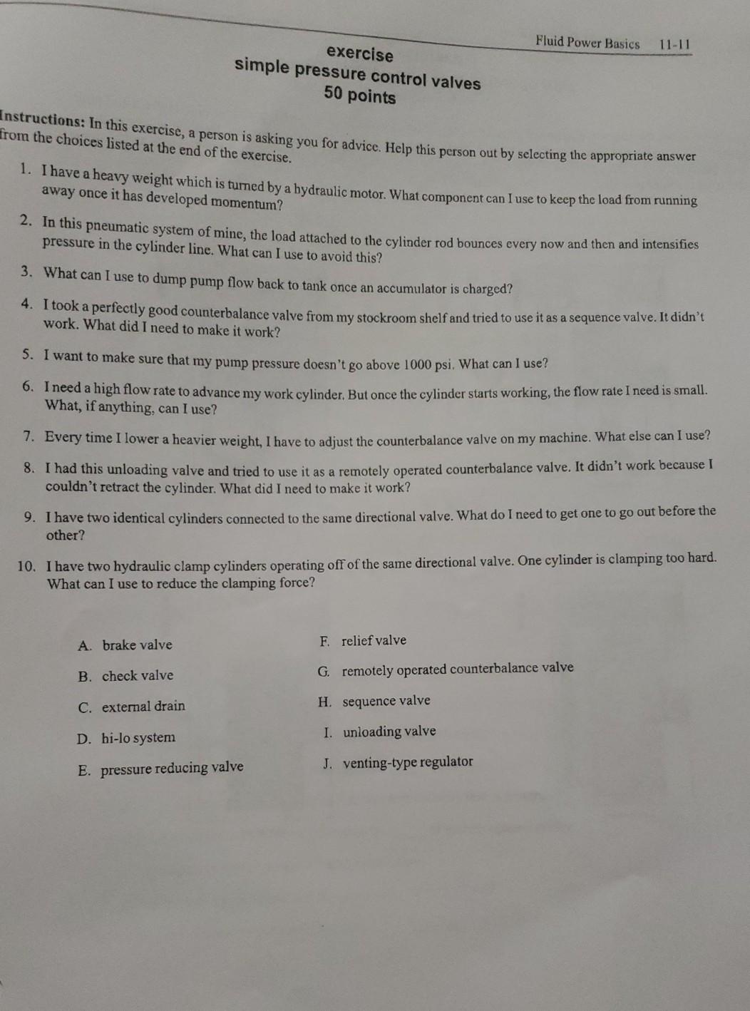 Solved Fluid Power Basics 11-11 exercise simple pressure | Chegg.com