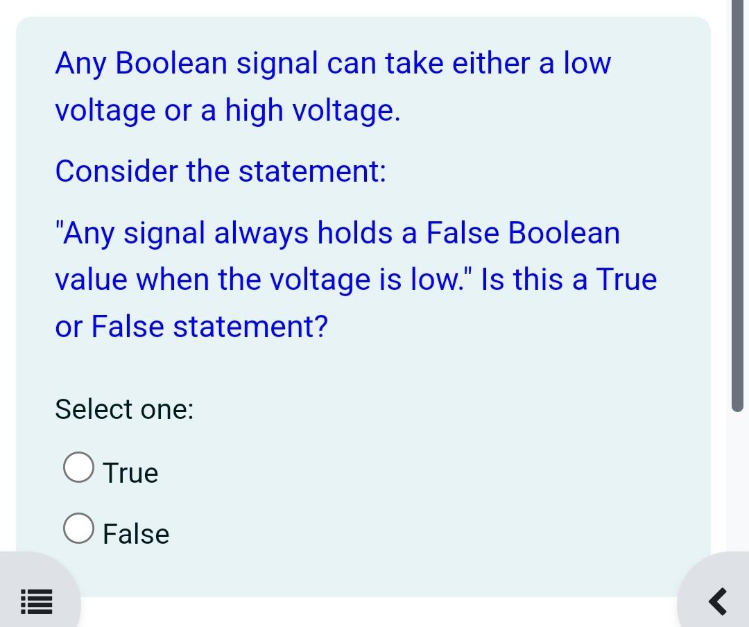 Solved Any Boolean signal can take either a low voltage or a | Chegg.com