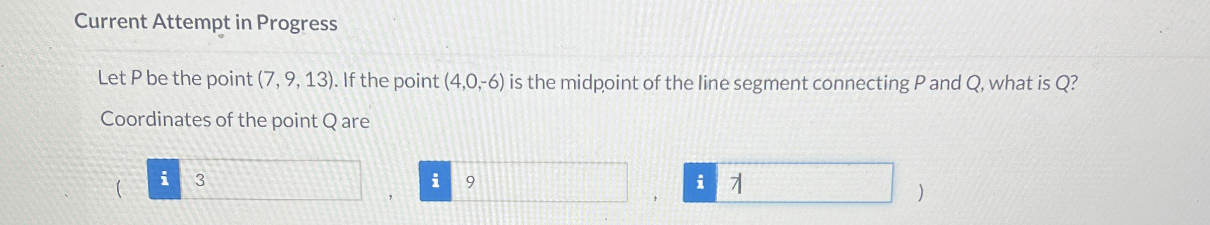 Solved Current Attempt in ProgressLet P ﻿be the point | Chegg.com