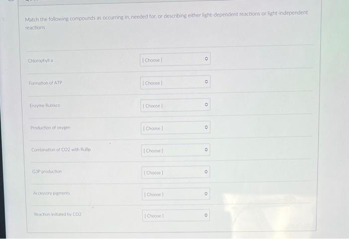 Solved Match the folowing compounds is occurring in, needed | Chegg.com