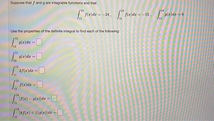 Solved Suppose that f and g are integrable functions and | Chegg.com