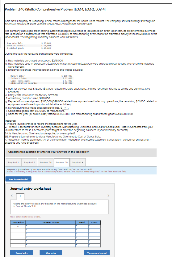 Solved PART "REQUIRED 3B" ﻿ONLY PLEASE! | Chegg.com