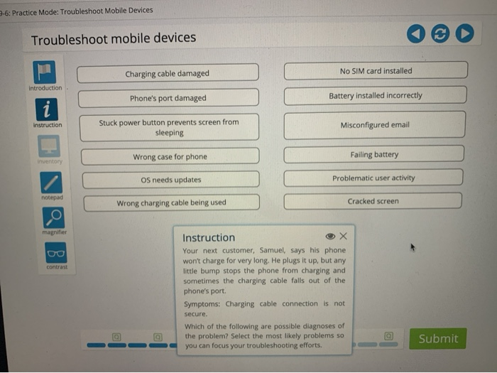 Solved Troubleshoot mobile devices CR Failing battery | Chegg.com