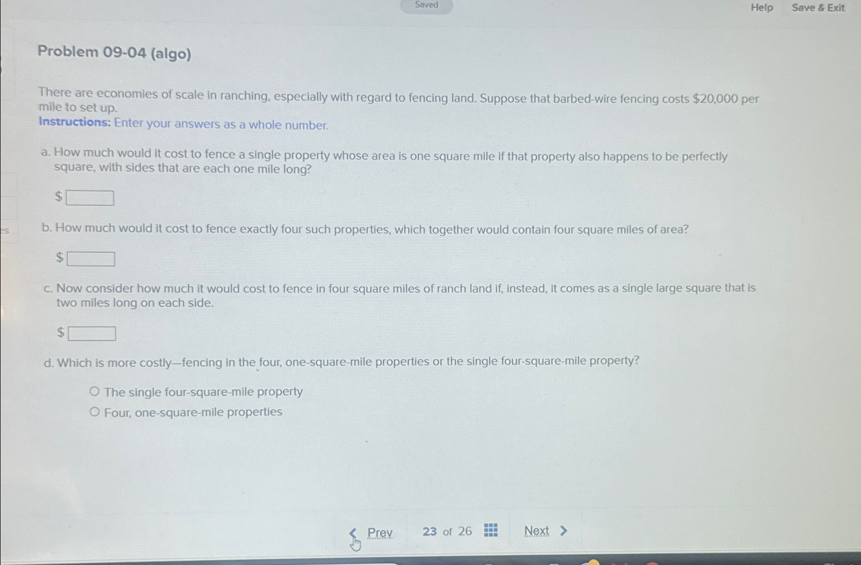 Solved SavedHelpSave & ExitProblem 09-04 (algo)There are | Chegg.com