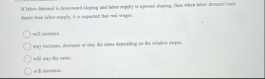 Solved If labor demand is downward sloping and labor supply | Chegg.com