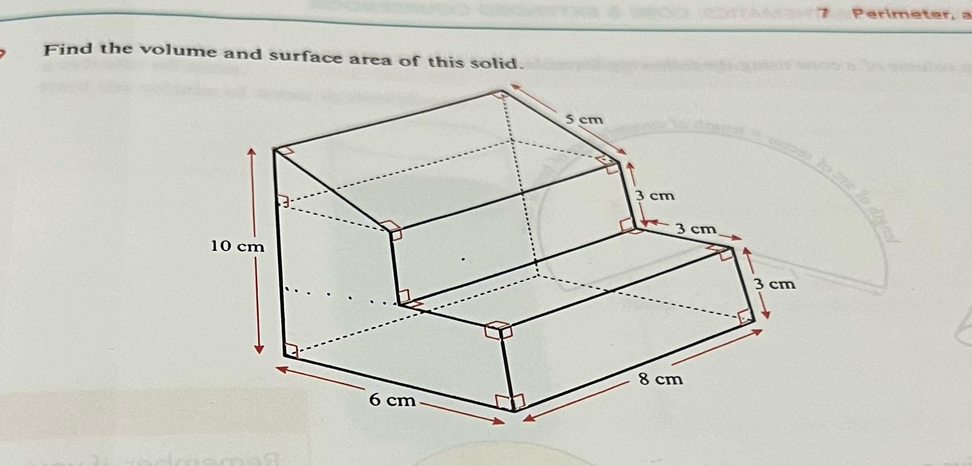Solved Find the volume and surface area of this solid. | Chegg.com