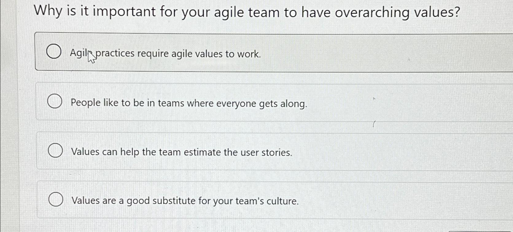 Solved Why is it important for your agile team to have | Chegg.com