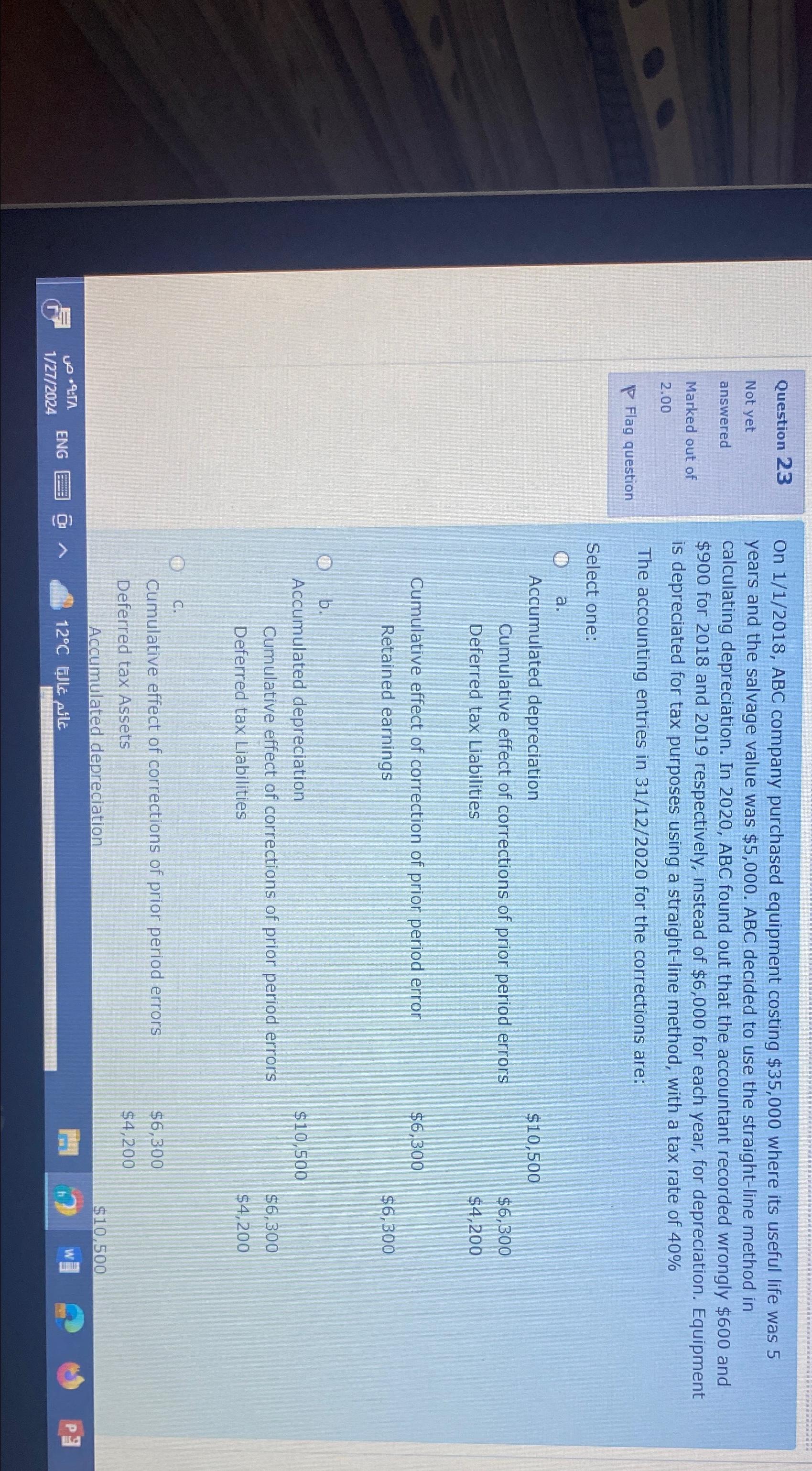 Solved Question 23Not yet answered Marked out of 2.00Flag | Chegg.com Solved Question 23Not yet answered Marked out of 2.00Flag | Chegg.com