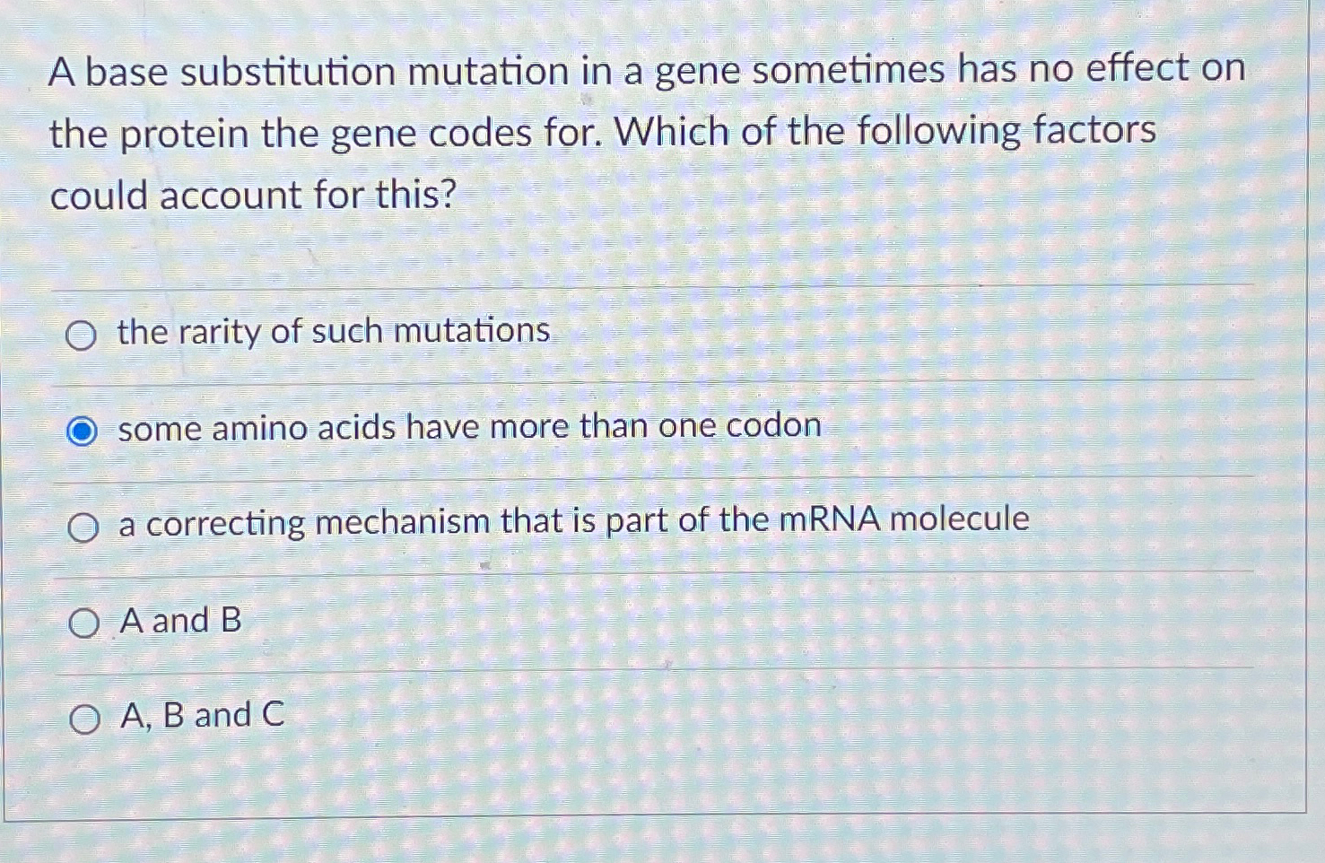 Solved A base substitution mutation in a gene sometimes has | Chegg.com
