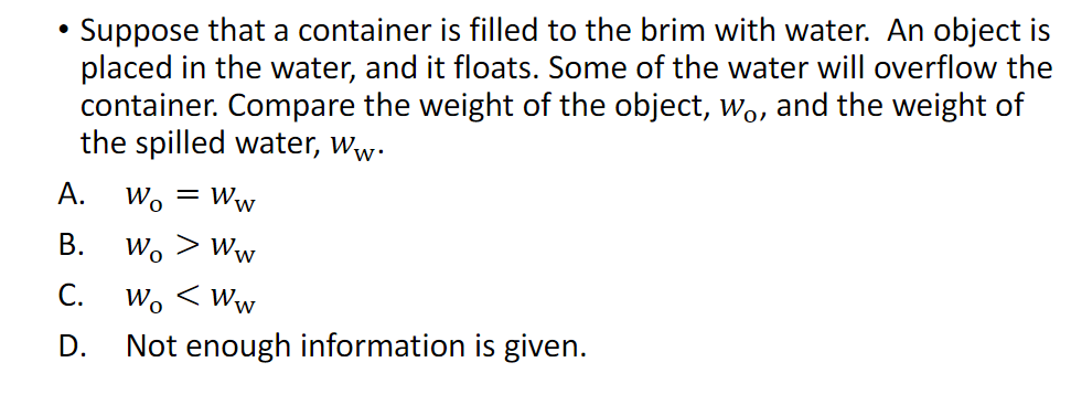 Solved Suppose that a container is filled to the brim with | Chegg.com