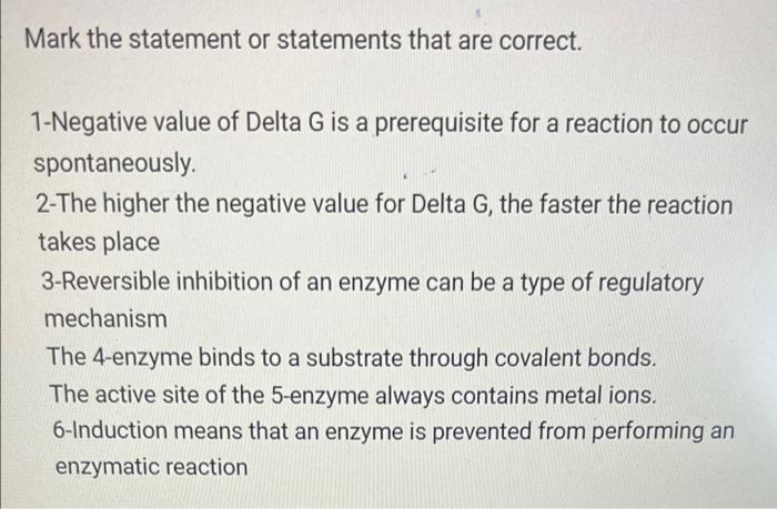 Solved Mark the statement or statements that are correct. | Chegg.com
