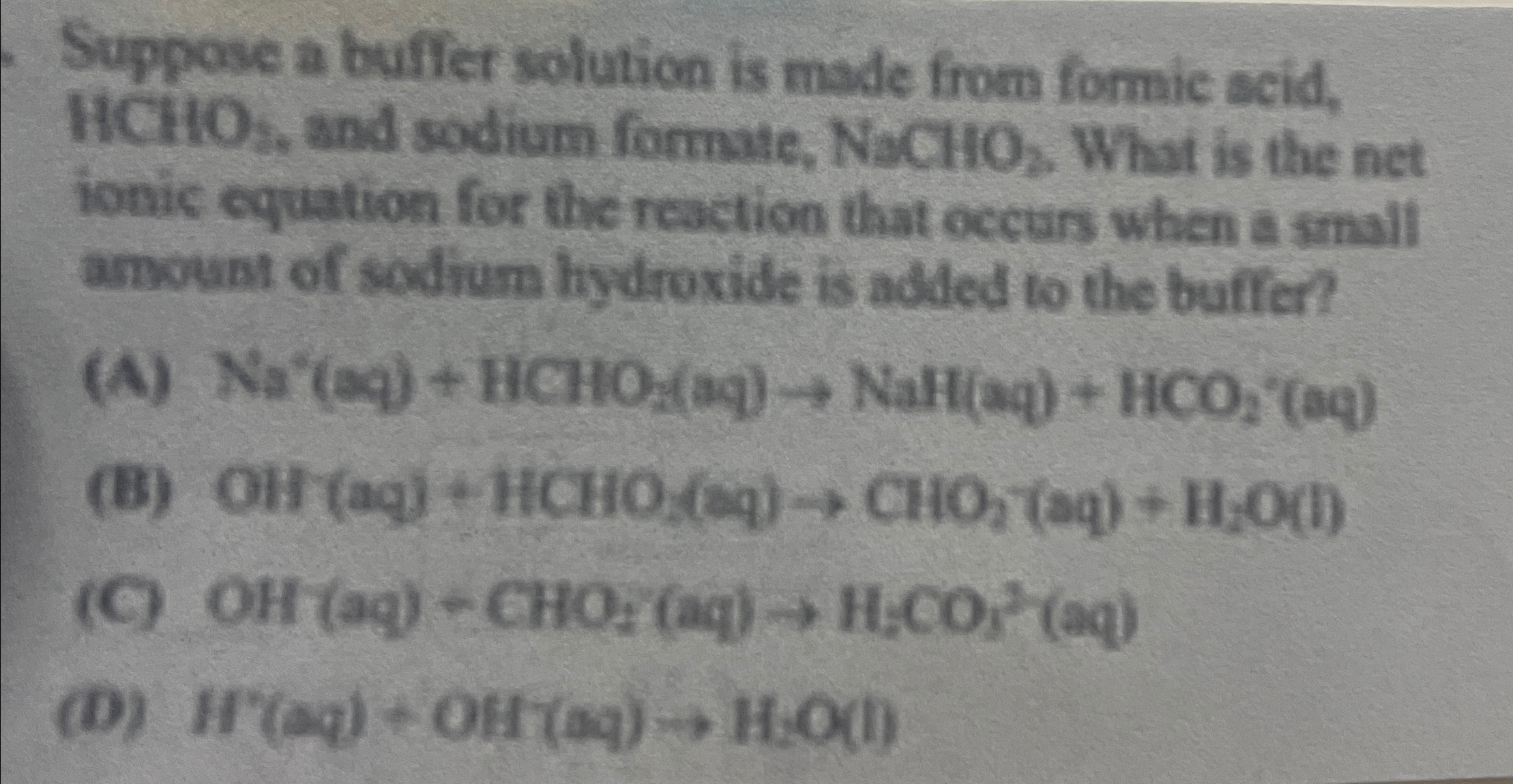 Solved Suppose a buffer solution is made from formic scid | Chegg.com