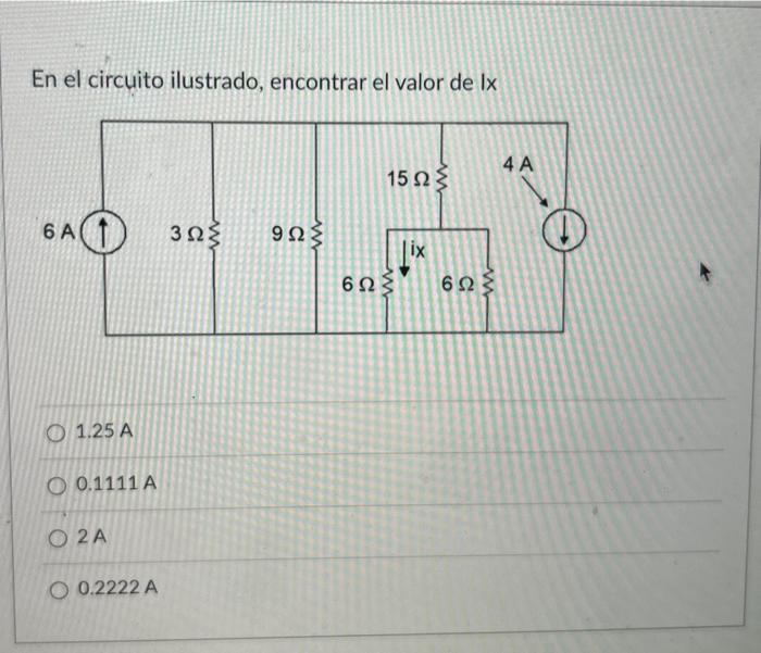 Solved En el circuito ilustrado, encontrar el valor de Ix | Chegg.com